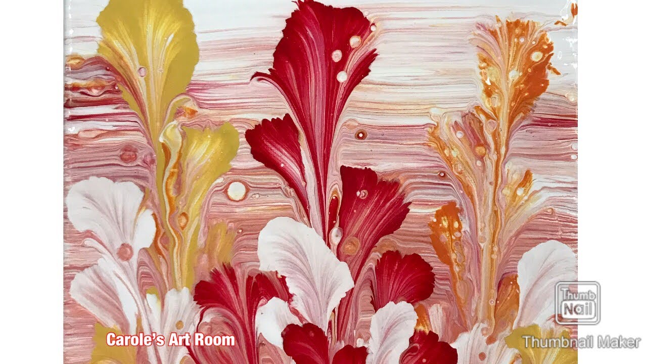 (379) String Pull Acrylic Pouring Painting, Fluid Art - YouTube