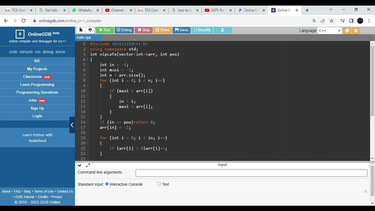 TCS codevita solution 2023 || VIP coding solution || VIP Codevita solution - YouTube