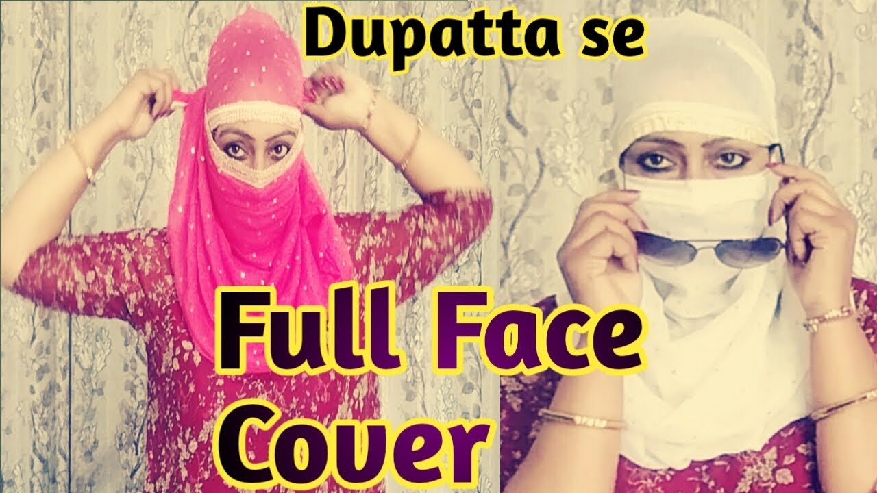 Full Face cover with dupatta 😊 face cover with coloured dupatta with ...