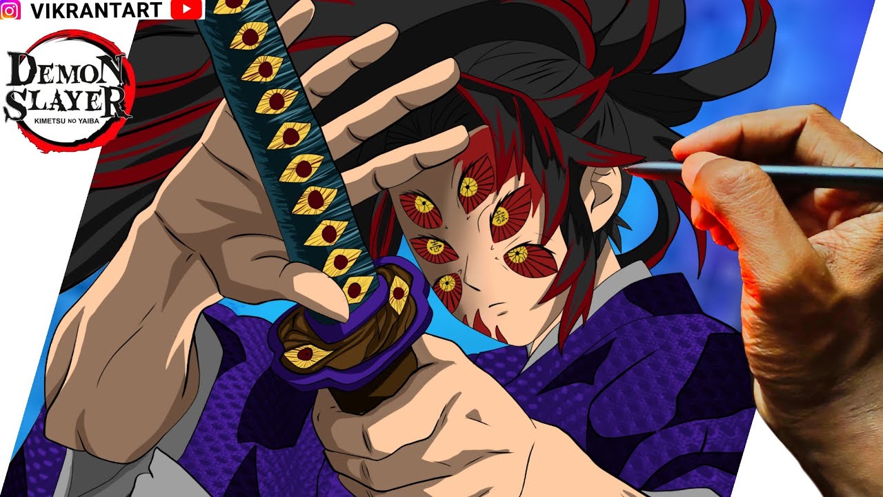 Drawing Kokushibo from Demon Slayer: Step-by-Step Tutorial - YouTube
