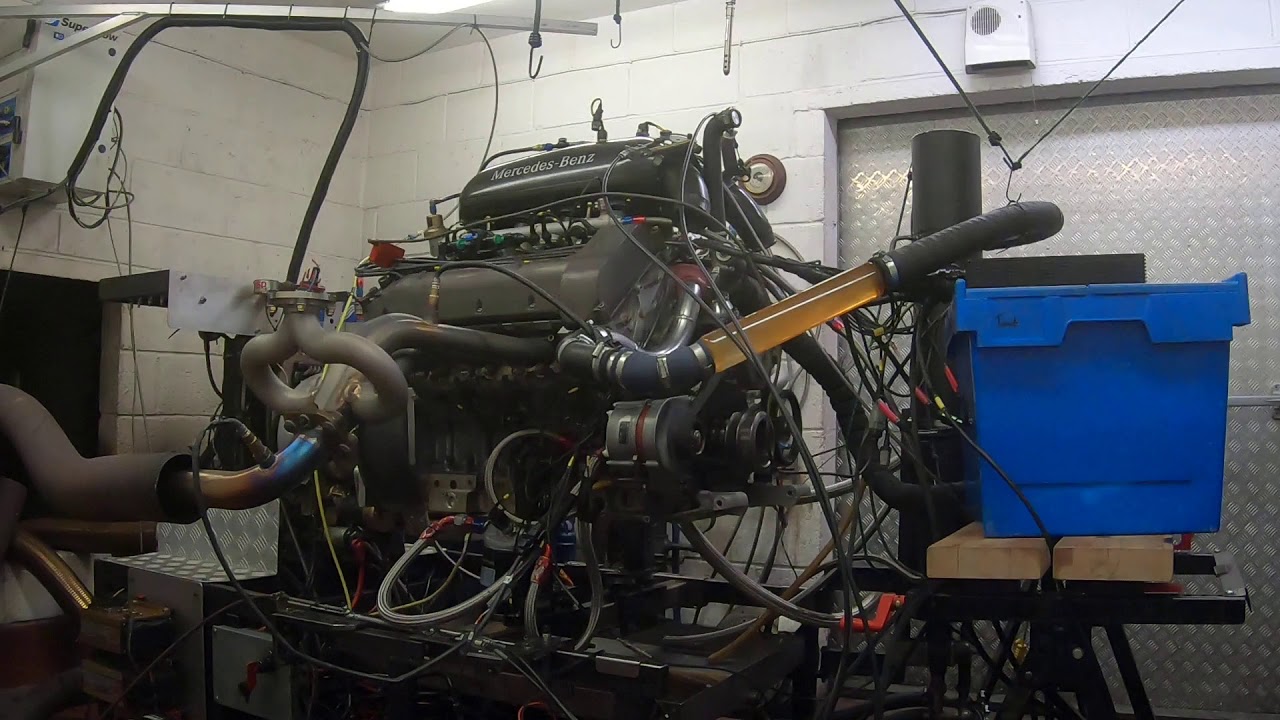 Mercedes Group C engine from a Sauber C9 & C11 on the dyno - YouTube