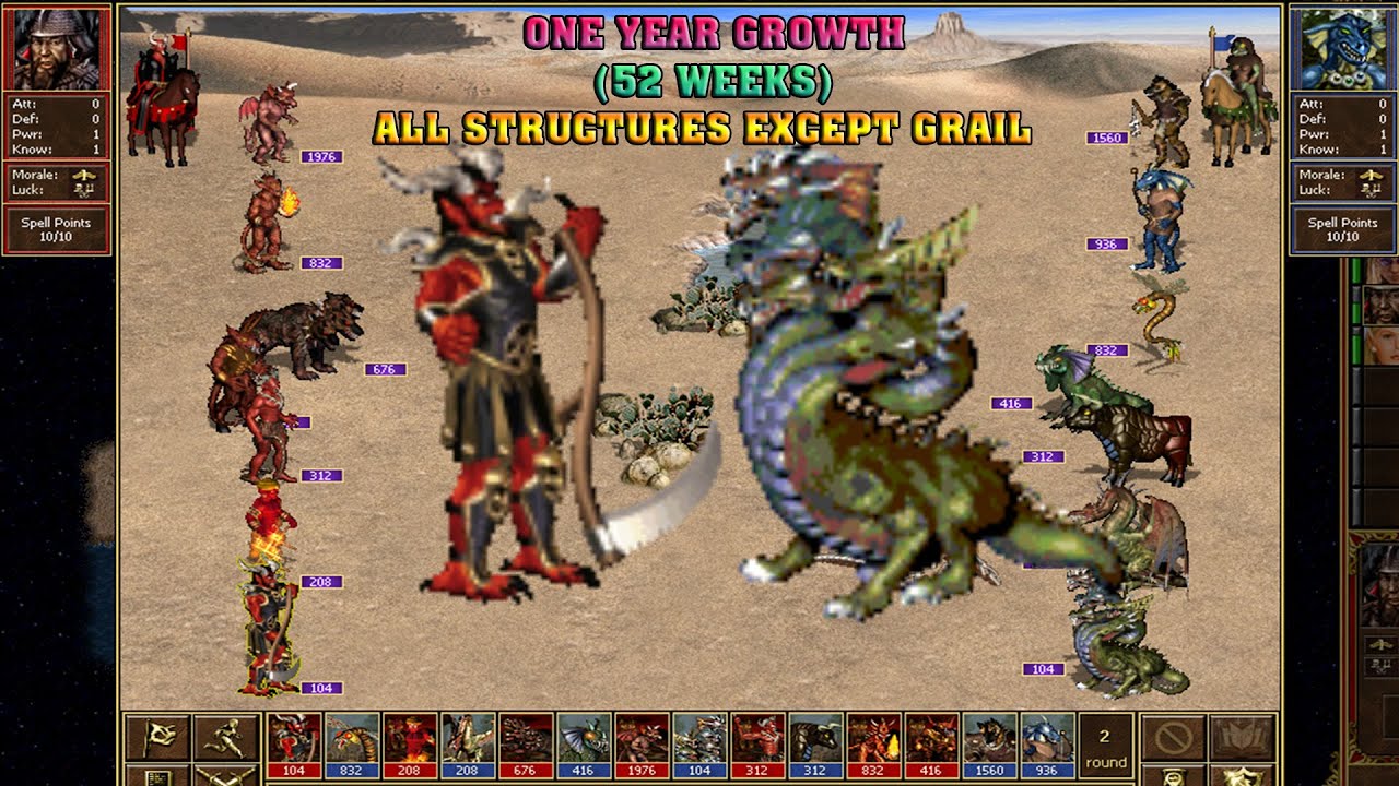 Heroes 3 COMBAT One year growth Inferno vs Fortress HoTA - YouTube