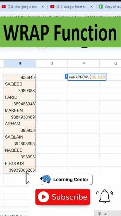 WRAP FUNCTION BEST EXCEL TIPS AND TRICKS EXCEL TRICKS EXCEL FORMULA #excel #excel #reels #shorts ...
