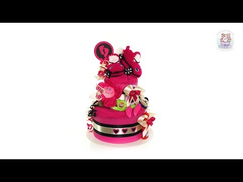 WINDELTORTE FÜR MÄDCHEN 1.119 | Baby-Geschenk | Diaper Cake Baby Girl Gift