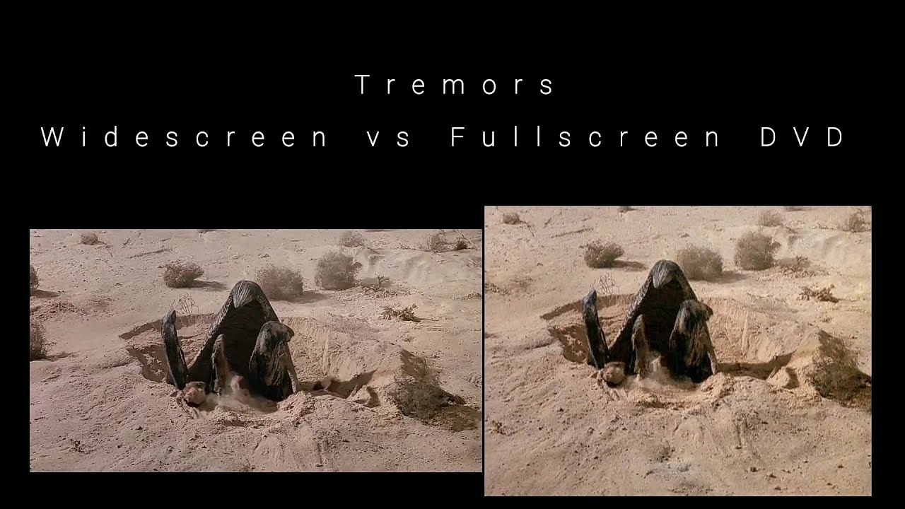 Kevin bacon running away from Graboids | Tremors | Widescreen vs ...