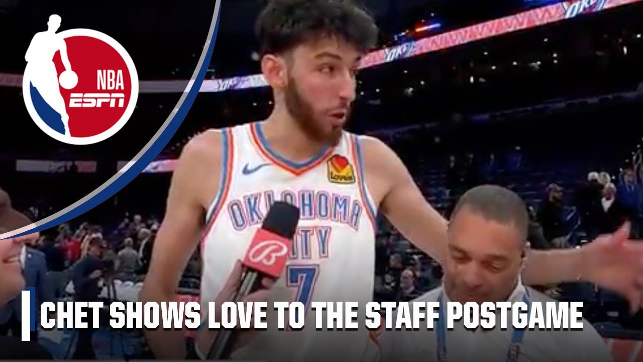 Chet Holmgren SHOWS THE LOVE for OKC staff in postgame interview 🤝 ...