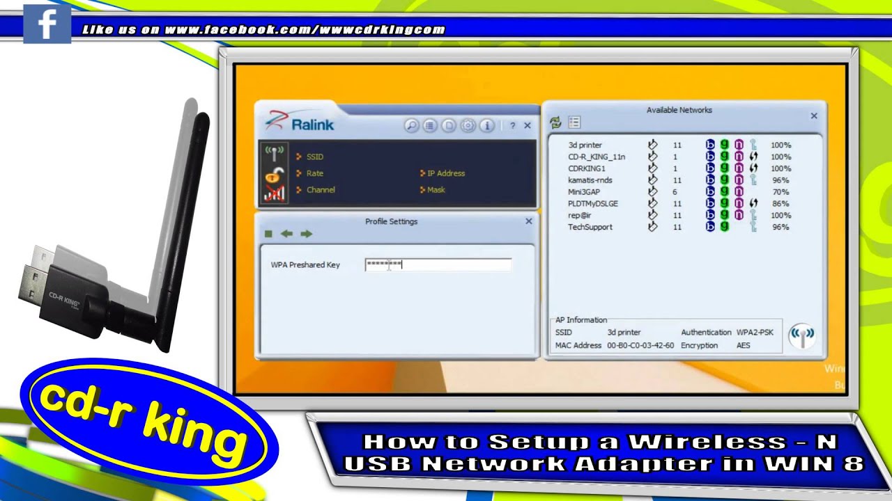 WIRELESS N USB NETWORK ADAPTER IN WINDOWS 8 INSTALLATION (WU NETA 001 R ...