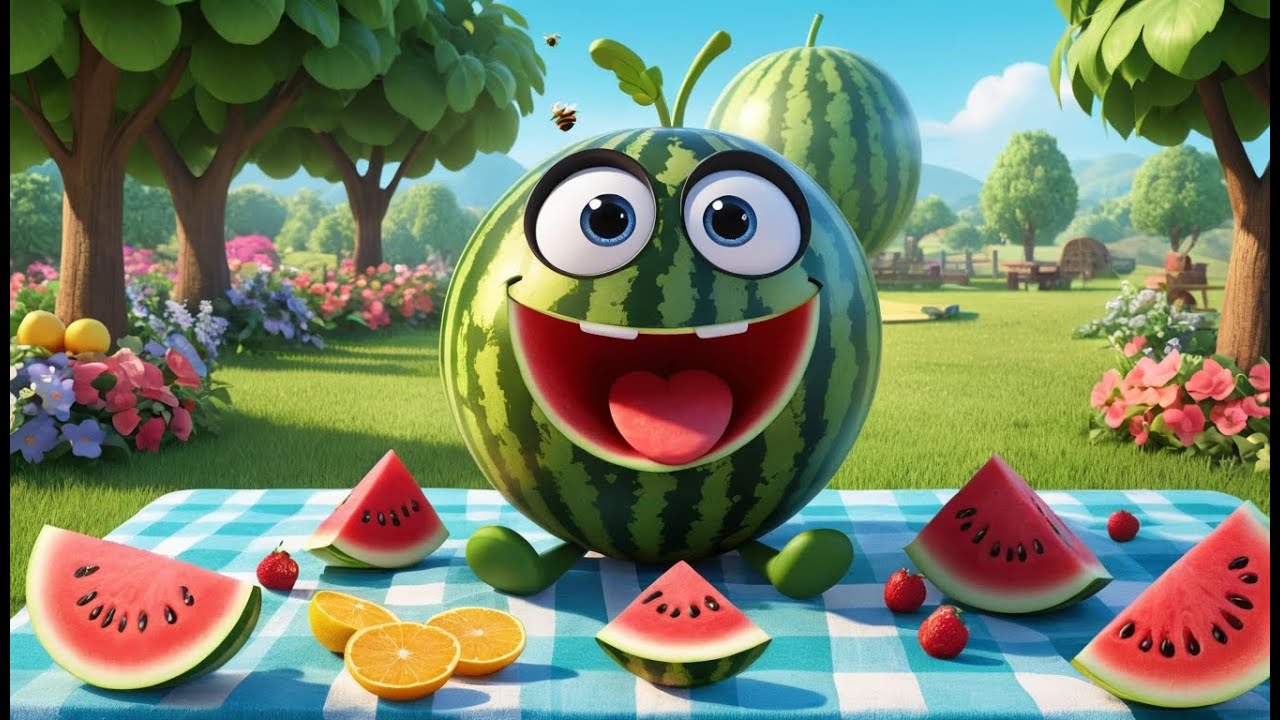 Watermelon Picnic – Which Slice is Missing? | Fun Fruit Nursery Rhyme ...