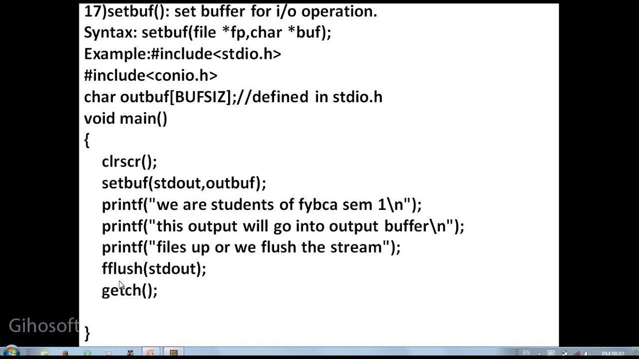 19-setbuf() setvbuf() unit-5 part-2 - YouTube
