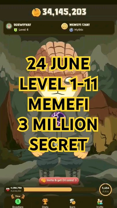 24 JUNE LEVEL 1-11 SECRET CODE MEMEFI COIN - DAILY 3M MEMEFI COIN #hamsterkombat #tapswap # ...