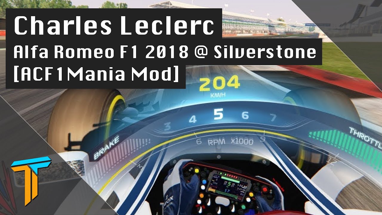 Assetto Corsa | F1 2018 @ Silverstone! | ACF1Mania 2018 Alfa Romeo Sauber w/ Halo HUD! - YouTube