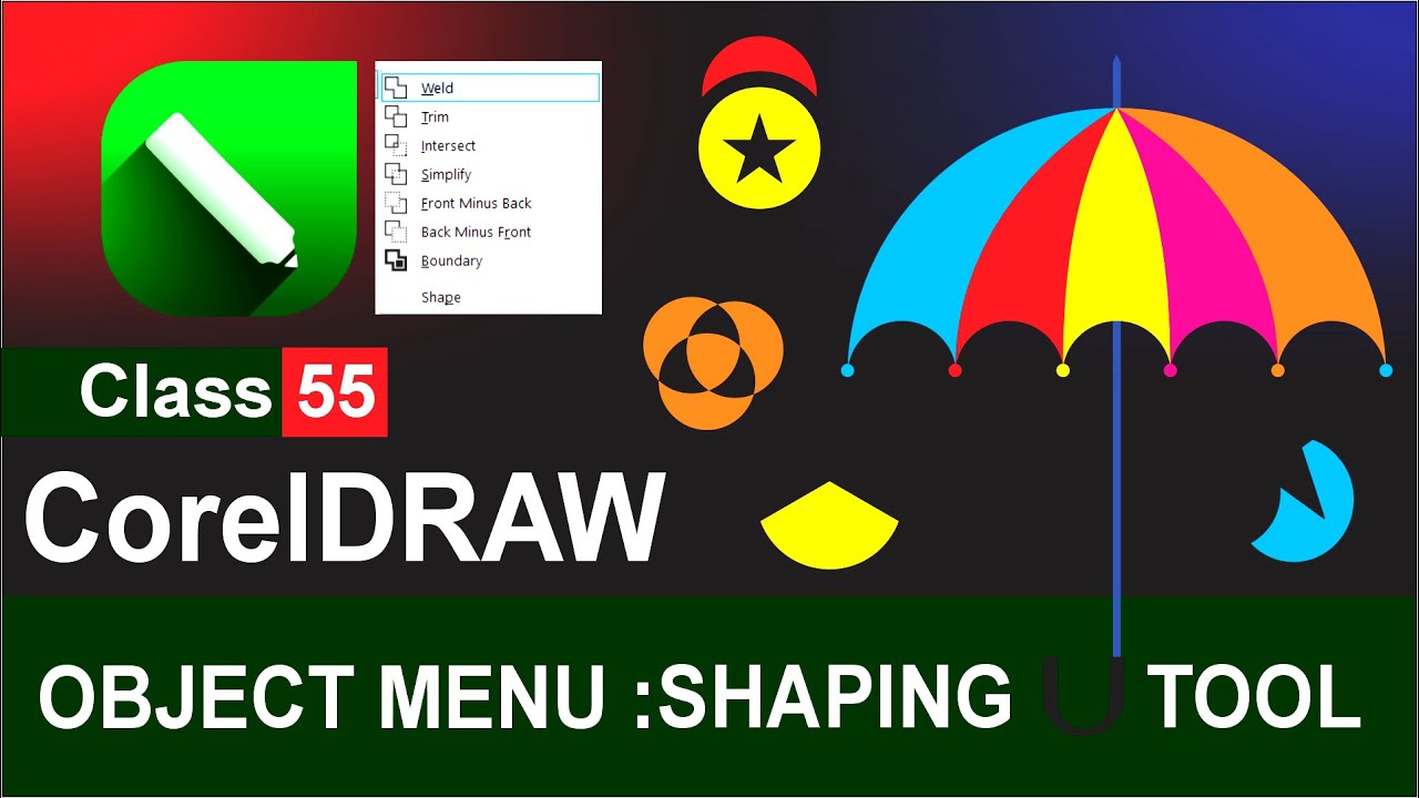 Coreldraw - Class 55 - How to use Shaping Tool हिन्दी में | How to ...