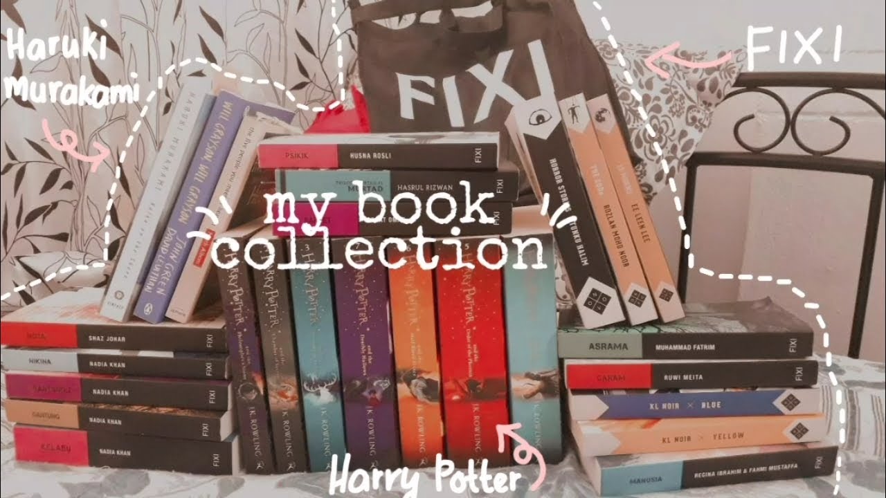 my book collection (FIXI, Harry Potter, Haruki Murakami) - YouTube