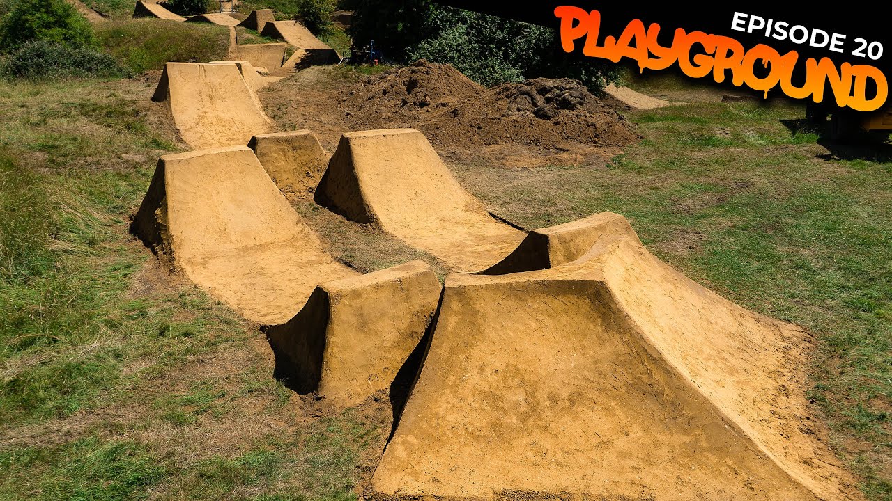BUILDING AND RIDING A FULL SET OF MTB DIRT JUMPS AND TRANSFERS!! - YouTube