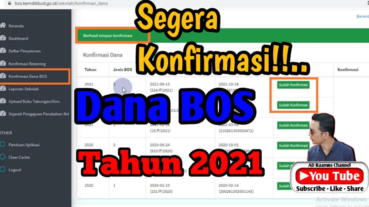 Cara cepat untuk Konfirmasi dana bos 2021 - online tahap 2 dan 3 - YouTube