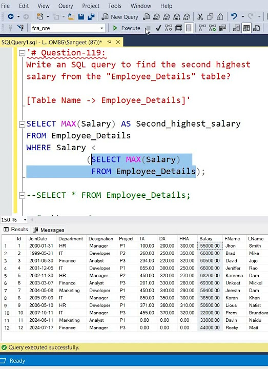 Sql Interview Question 119 Sql Mysql Sqlqueries Interview Shorts Reels Top