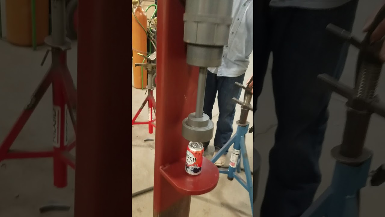 Water pressure can crusher - YouTube