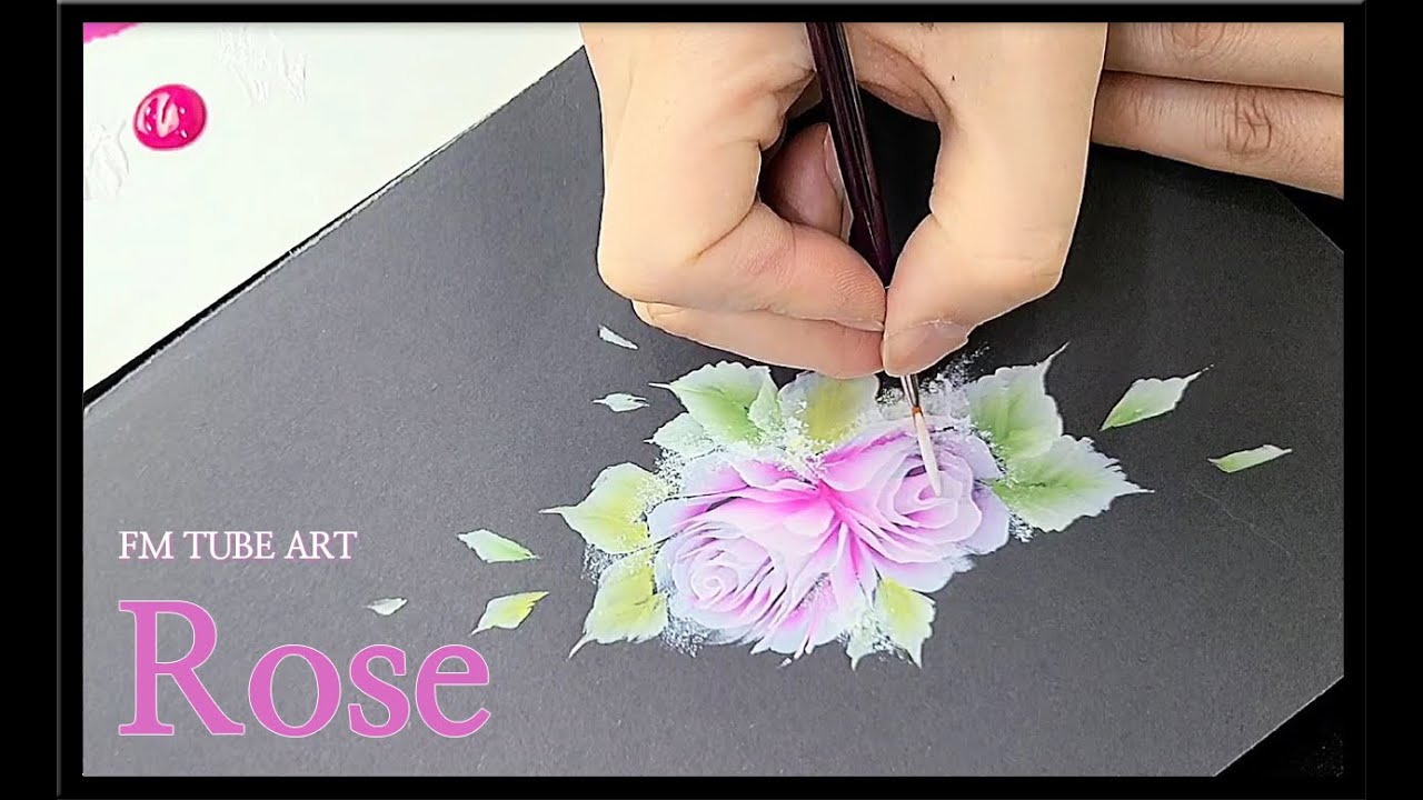 One Stroke acrylic Painting /how to draw pink Rose Tutorial / flowers ...