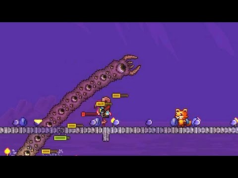 Terraria Eater Of Worlds Boss Fight - YouTube