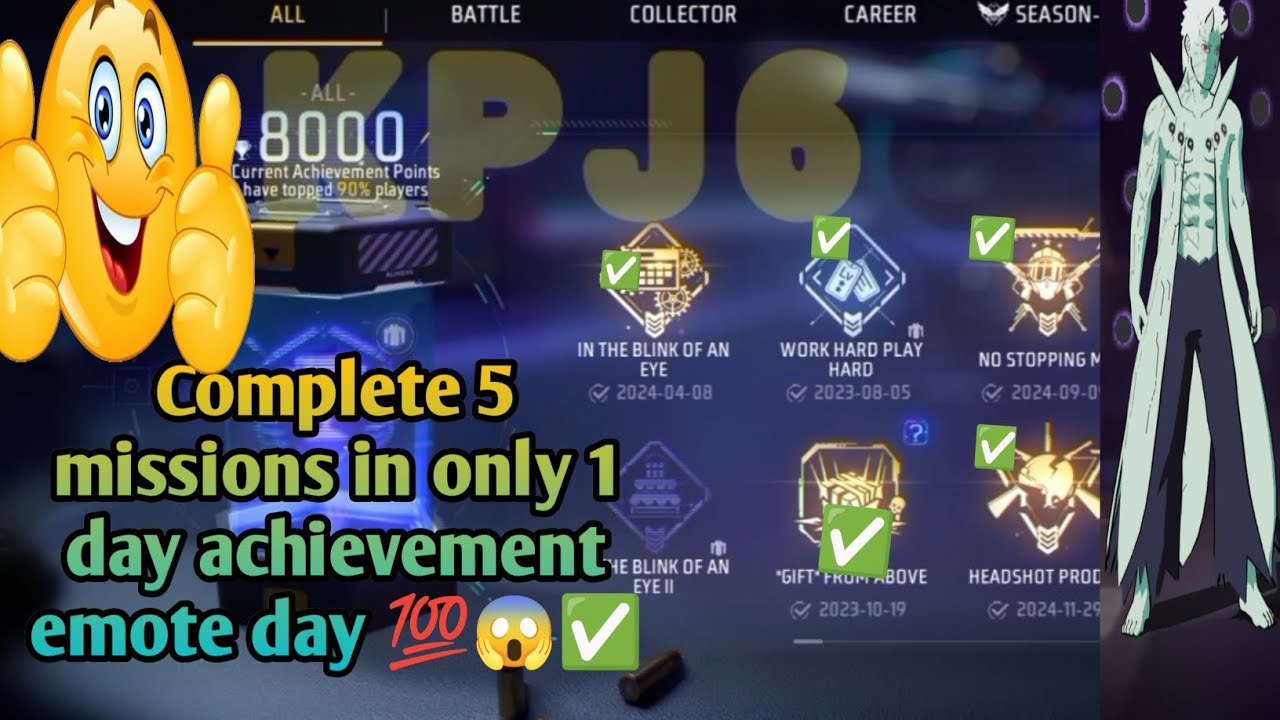 Achievement emote 5 easy mission ! Complete in a few days # ...