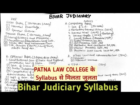 BIHAR JUDICIARY SYLLABUS AND PREPARATION - YouTube