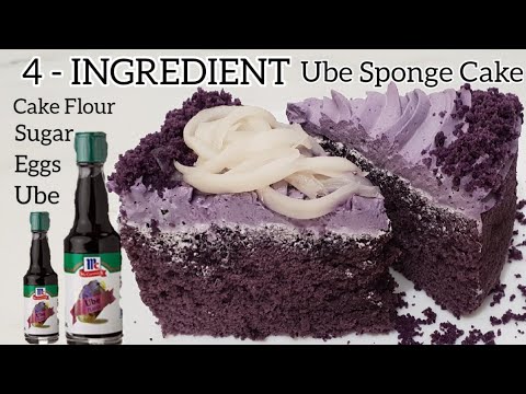 UBE CAKE | 4 INGREDIENT UBE SPONGE CAKE with Whipped Cream Frosting ...