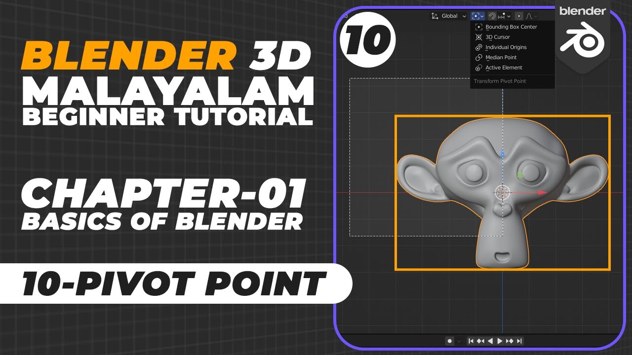 Blender 3D Malayalam Tutorial | 10 - Pivot Point - YouTube