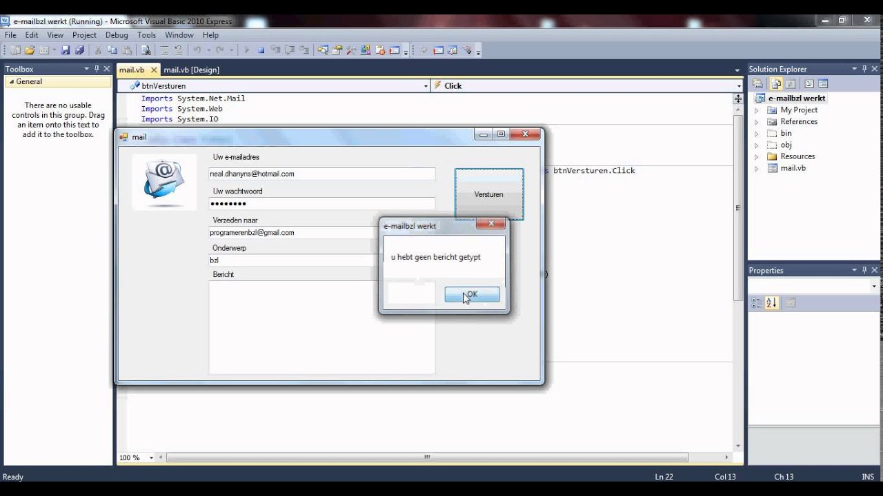 e-mail versturen via visual basic - YouTube
