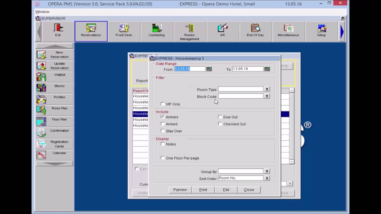 OPERA | 5.Kat Hizmetleri Raporları - 06.Housekeeping Status - YouTube