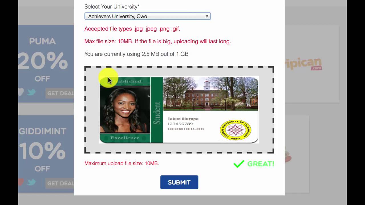 How to verify your account- Upload student ID - YouTube