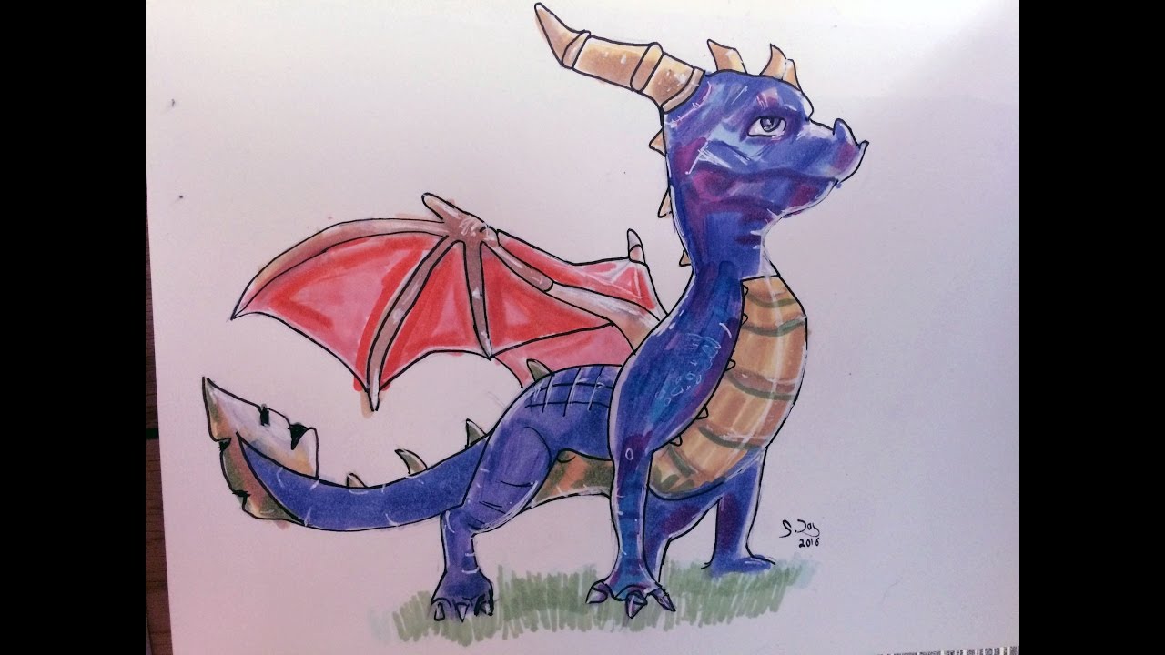 Let's Draw Spyro Speed Drawing + Introduction - YouTube