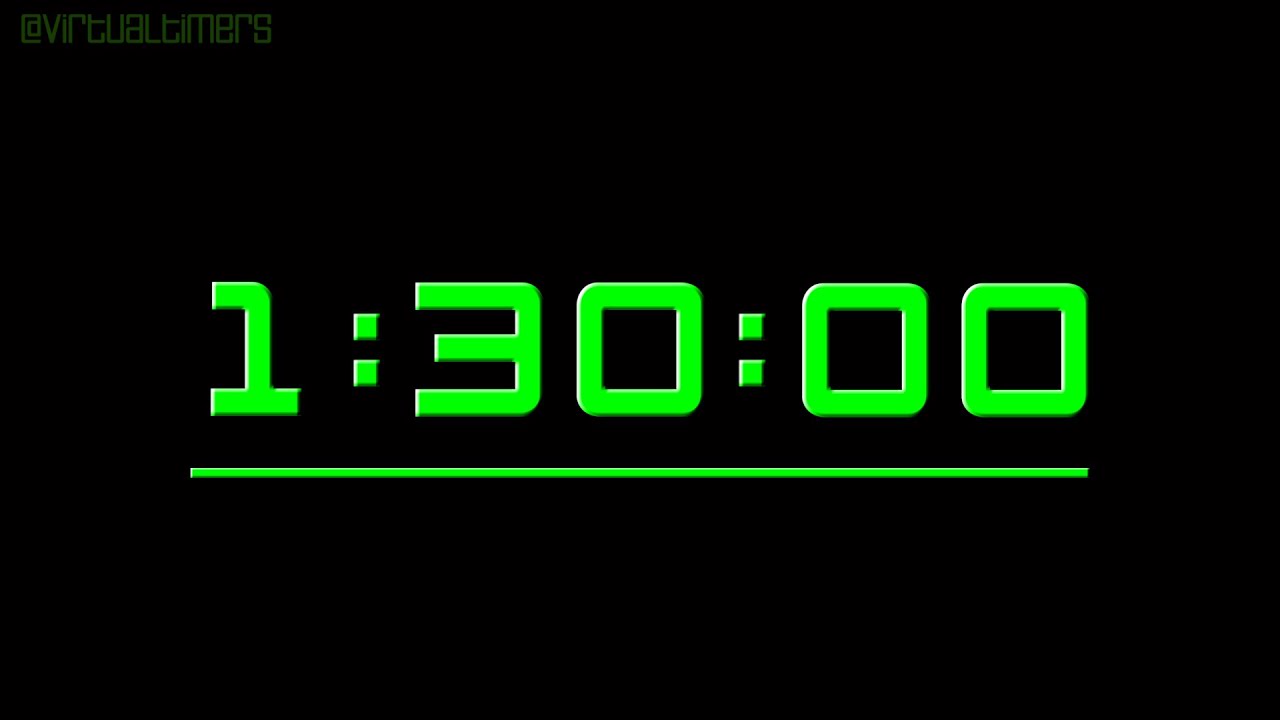 1 Hour And 30 Minutes Countdown Timer Green Embossed With Alarm Time 1-hour-and-30-minutes-countdown-timer-green-embossed-with-alarm-time