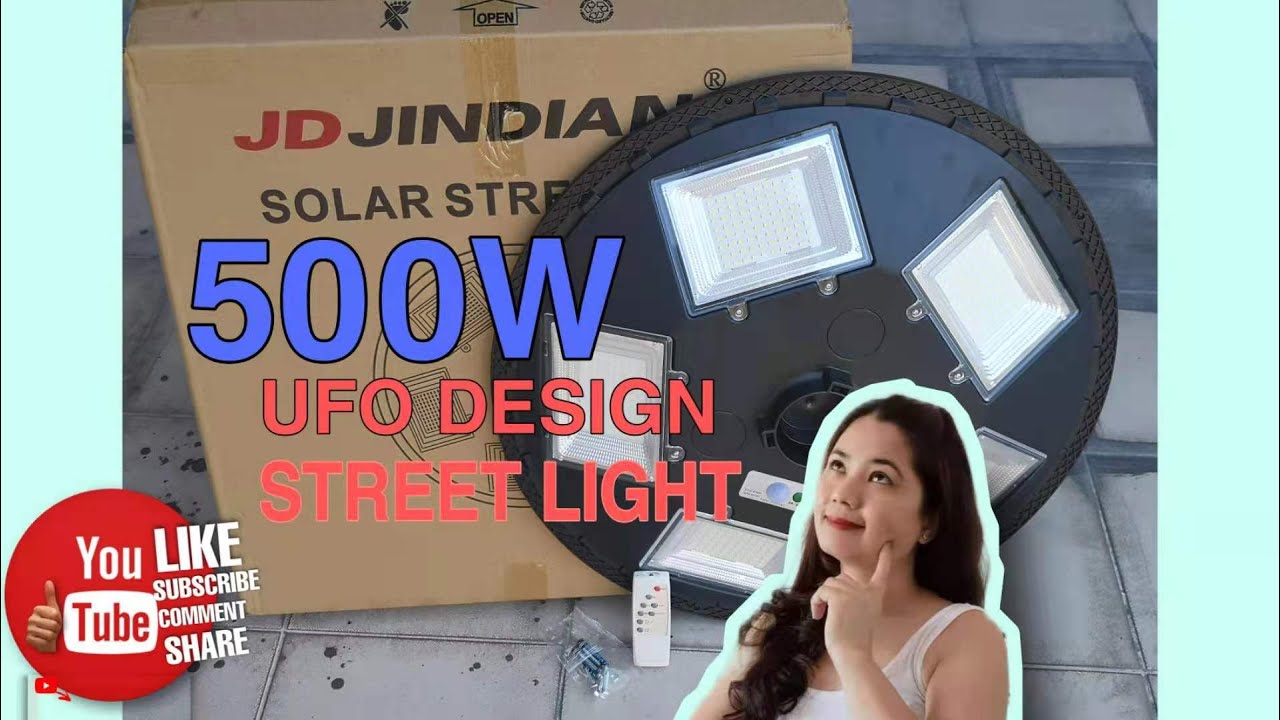 JD JINDIAN 500W SOLAR STREET LIGHT UFO DESIGN #SOLAR#UFODESIGN# ...