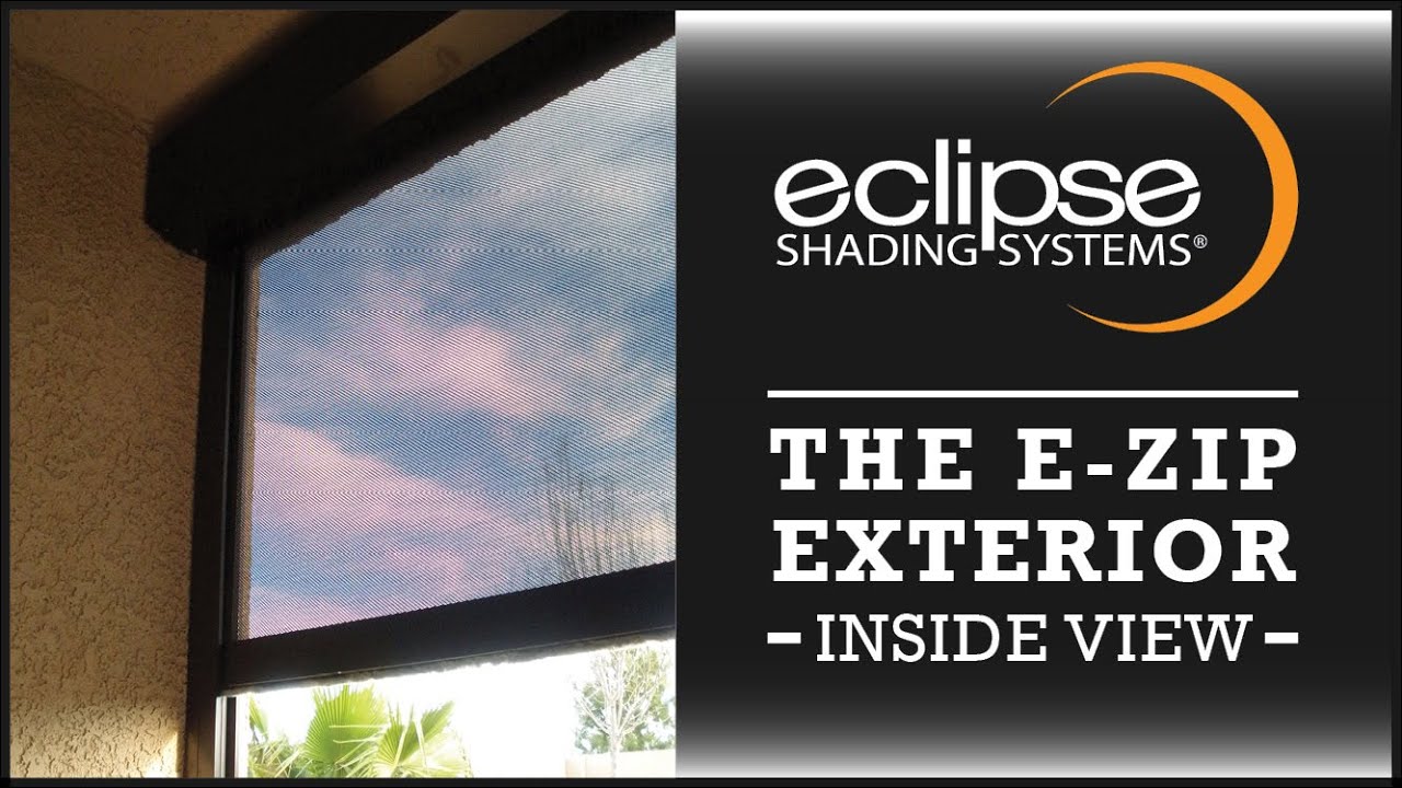 Eclipse E-Zip Side Retention Exterior Solar Screen | Inside View | Eclipse Shading Systems - YouTube