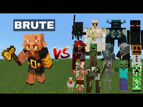 Brute vs All Minecraft mobs in minecraft |Mob Battle| - YouTube