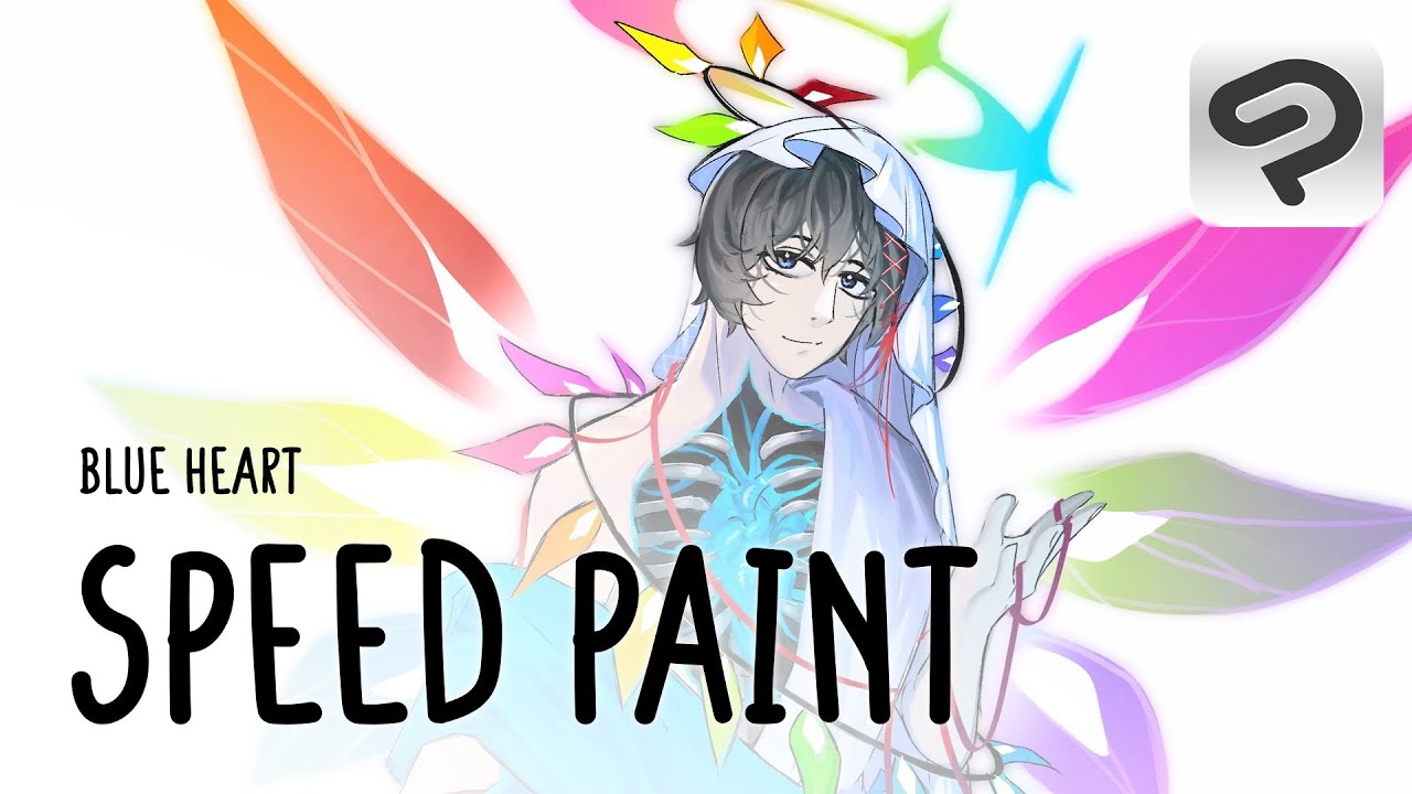 SPEED PAINT : BLUE HEART | ORIGINAL CHARACTER | 💙 - YouTube