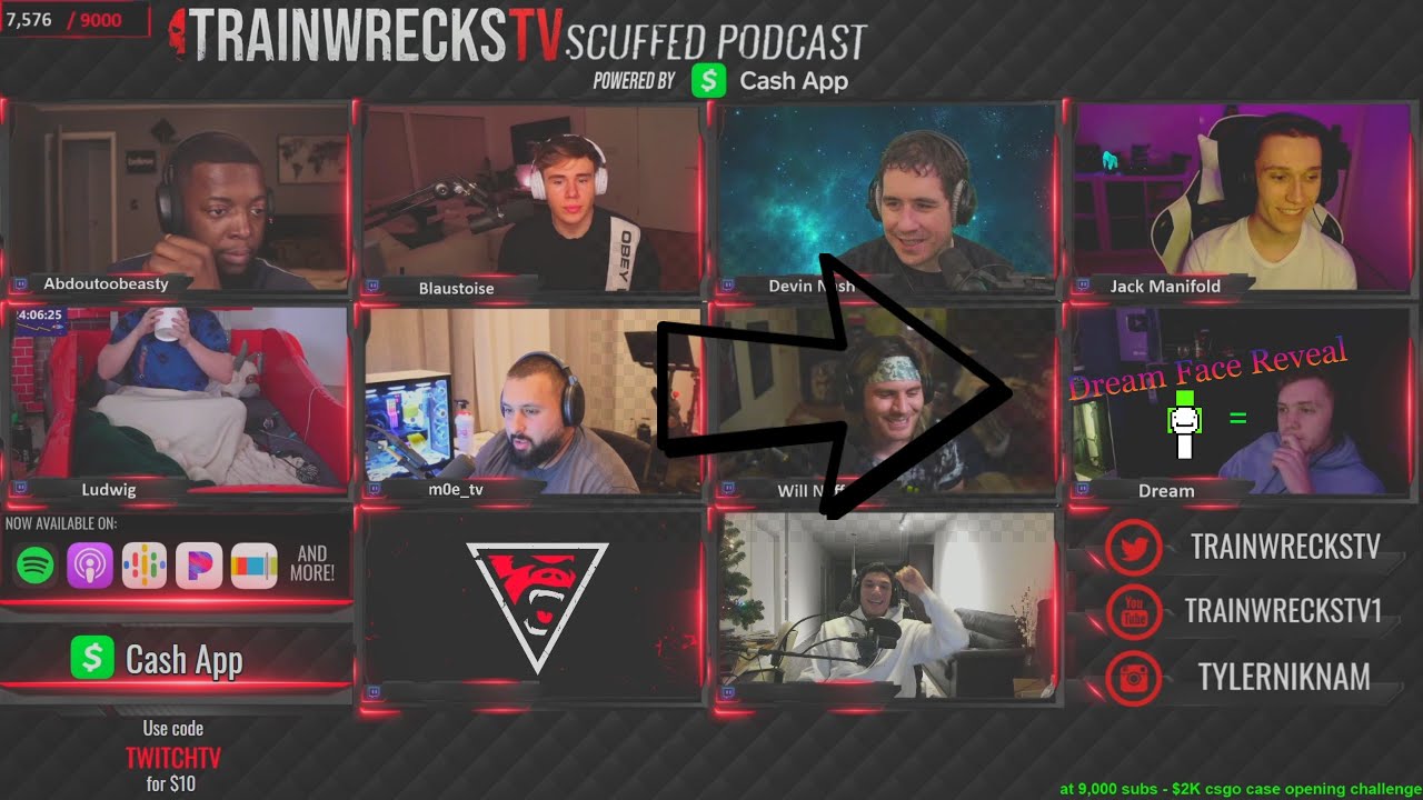Dream ACCIDENTALLY “FACE REVEALS” on Trainwreckstv LIVESTREAM ON ...
