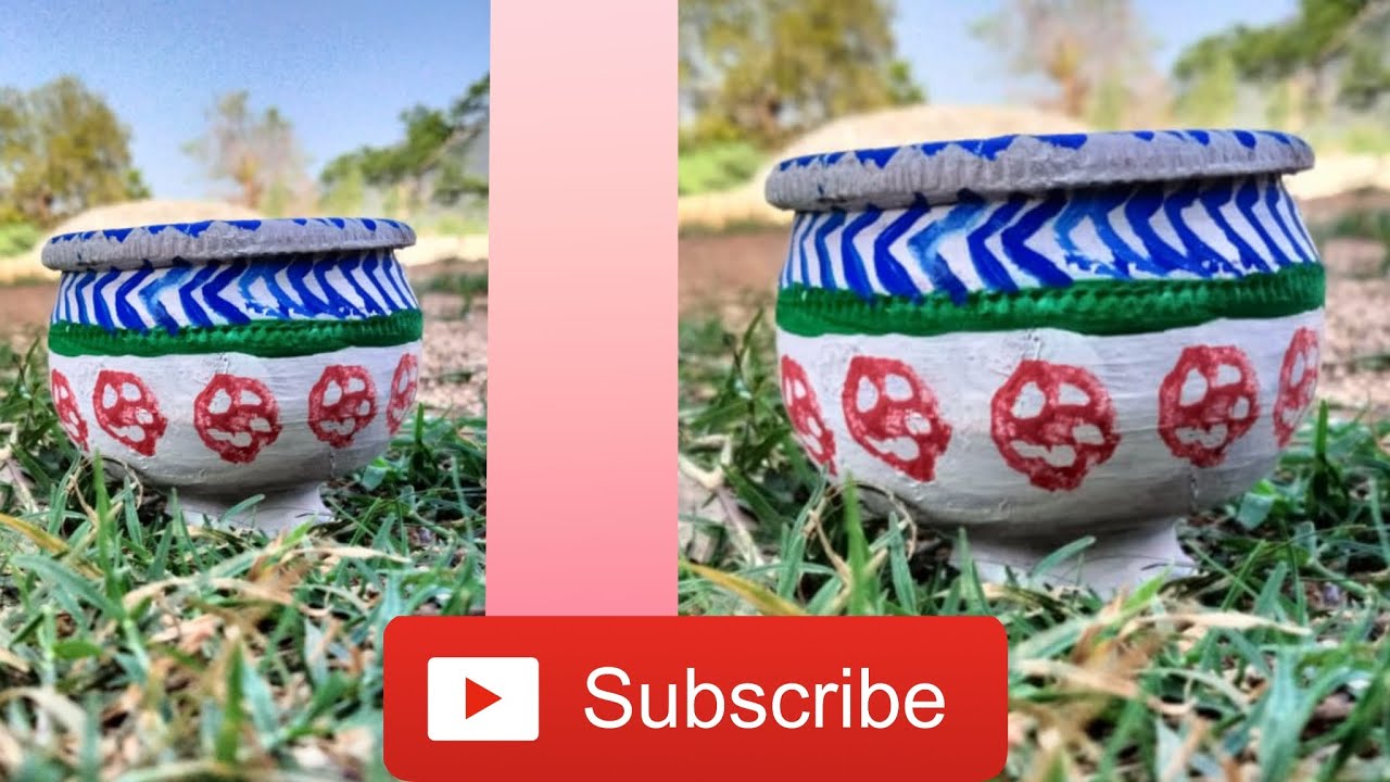 How To Decorate 🍯 🍯 pot//Decoration of matka//kalasa design//#@art ...