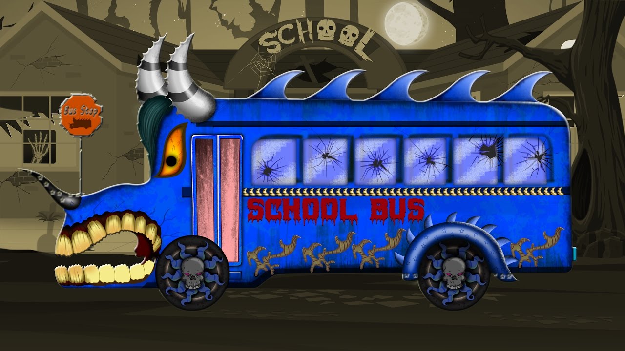 Scary School Bus | Halloween Video | Street Vehicle for Kids & Toddlers ...