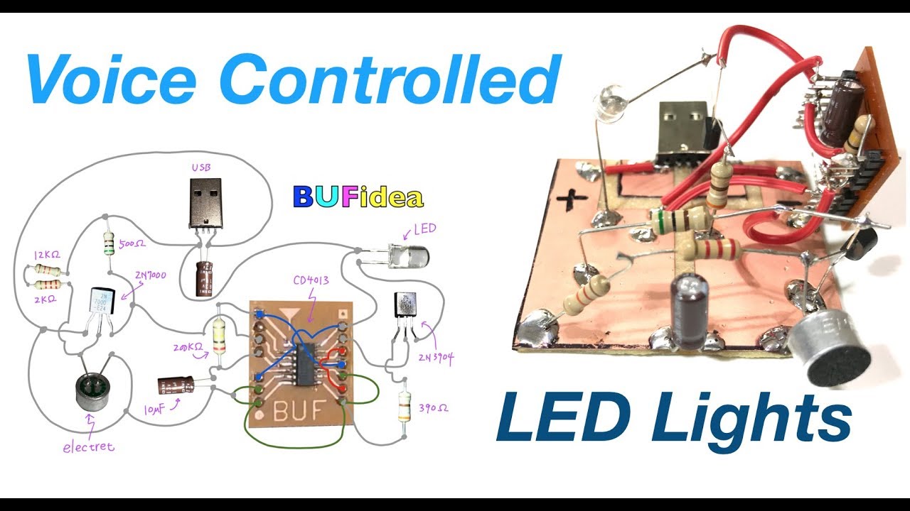 DIY1 』聲控開關的LED燈 ｜How To Make a Voice-Controlled ON/OFF LED Lights - YouTube