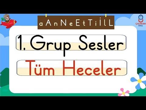 1. Grup Sesler Tüm Heceler Okuma Çalışması / ANETİL - Kılavuz Çizgili İlk Okuma Yazma Öğretimi