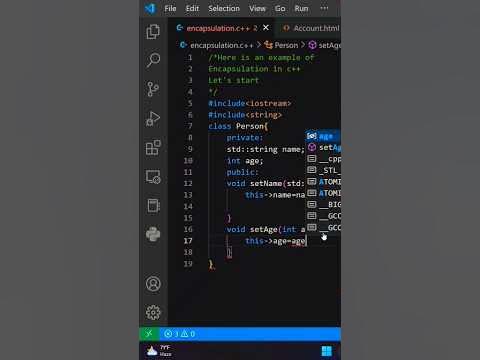 Encapsulation in C++ Programming Language #encapsulation #cpp #programming #code #problem - YouTube