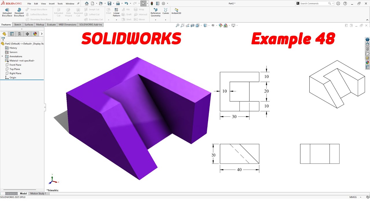 SolidWorks Tutorial – Example 48 | Simple 3D Modeling for Beginners ...