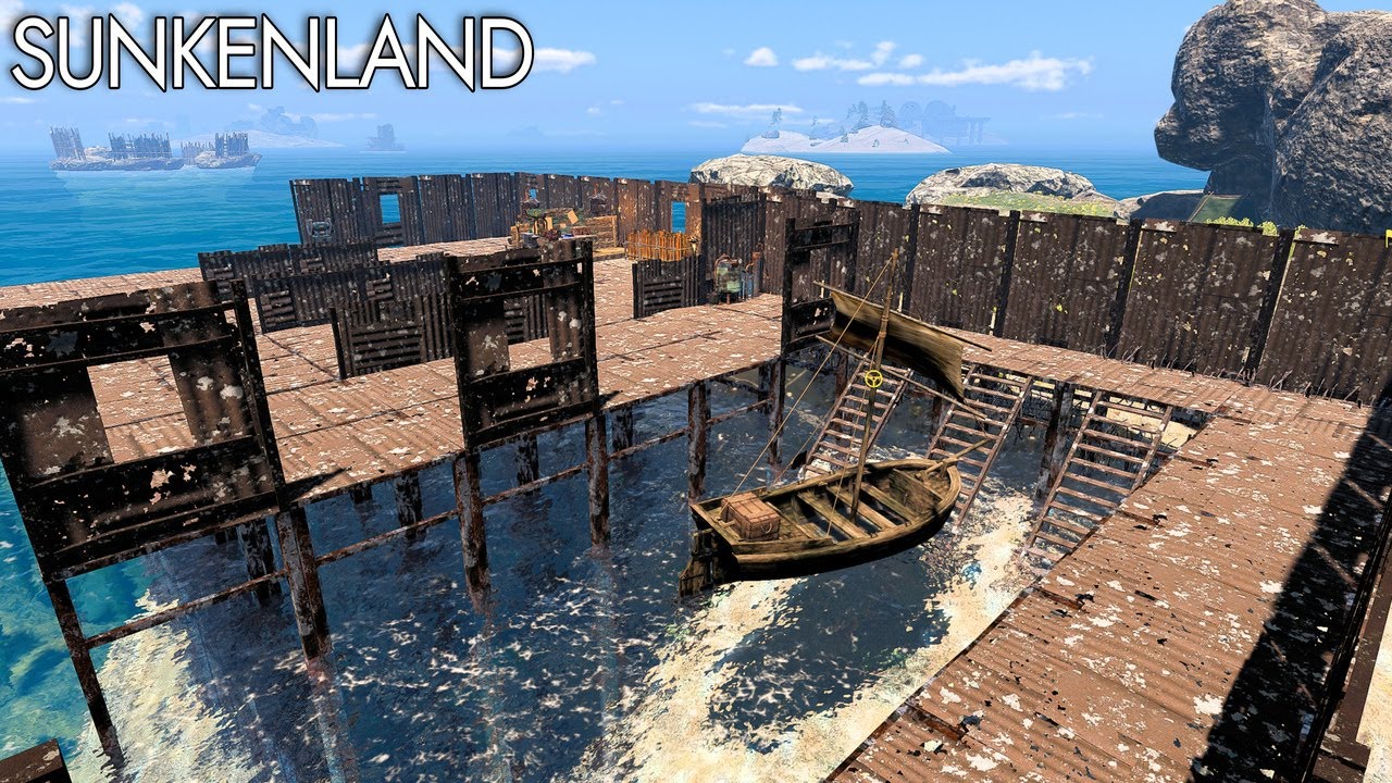 Sunkenland Part Four | Building Massive Base With Boat Dock ...