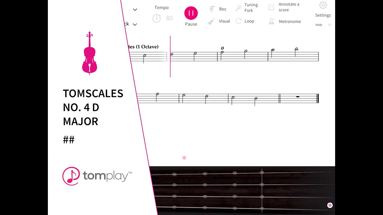 D Major Cello Scale (Sheet Music and Backing Track) 🎻 - YouTube