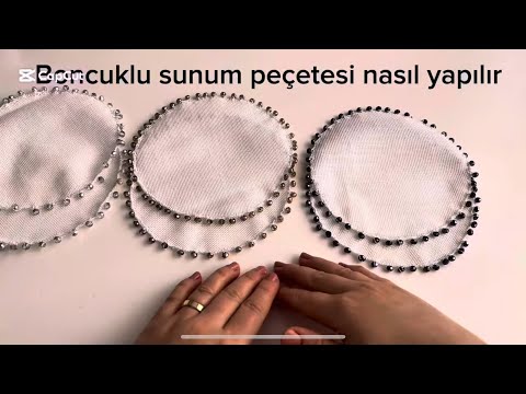 Boncuklu yuvarlak sunum peçetesi detaylar acıklamada👍