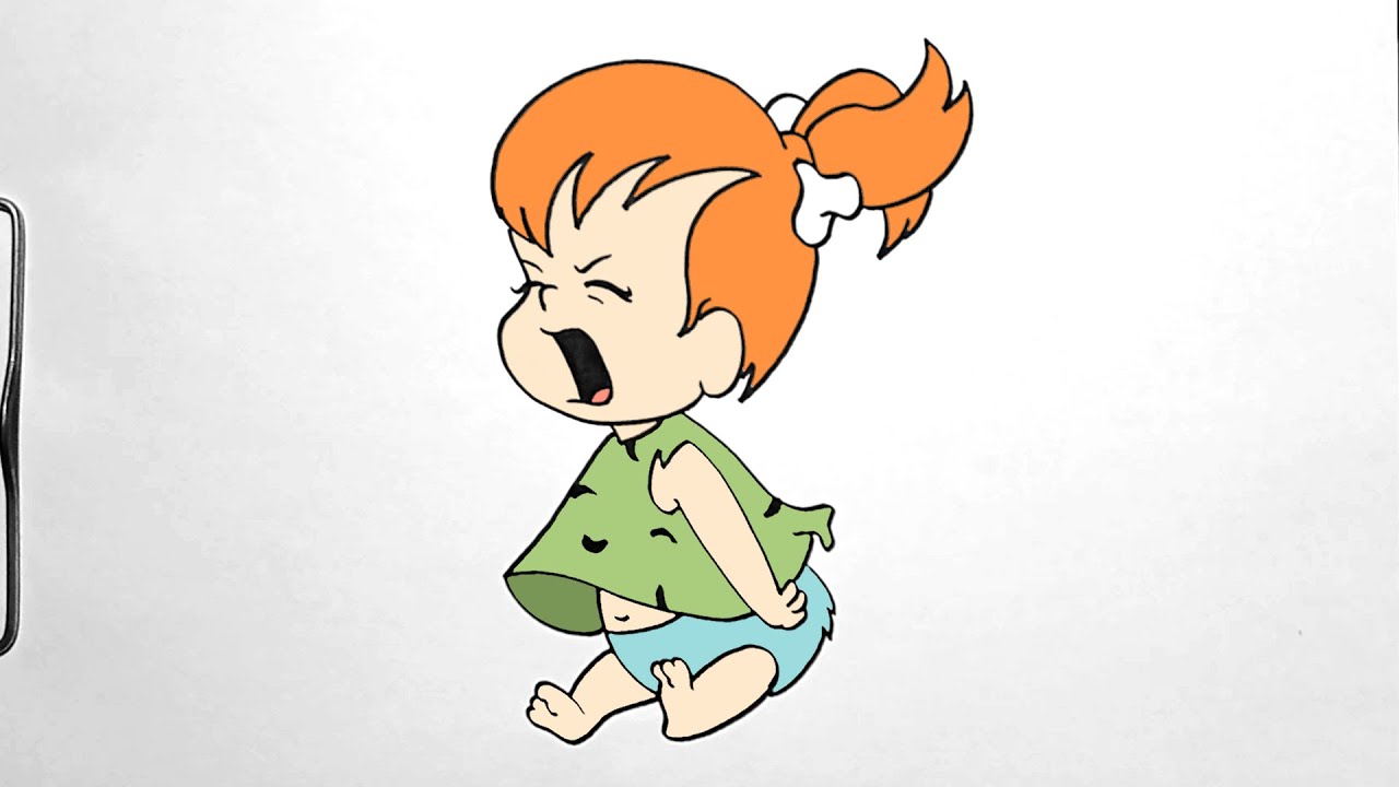 How to Draw PEBBLES FLINTSTONE - YouTube