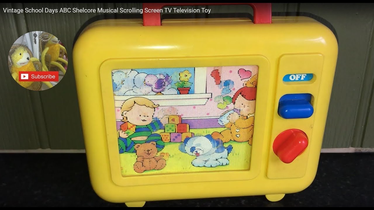 Vintage School Days ABC Shelcore Musical Scrolling Screen TV Television ...