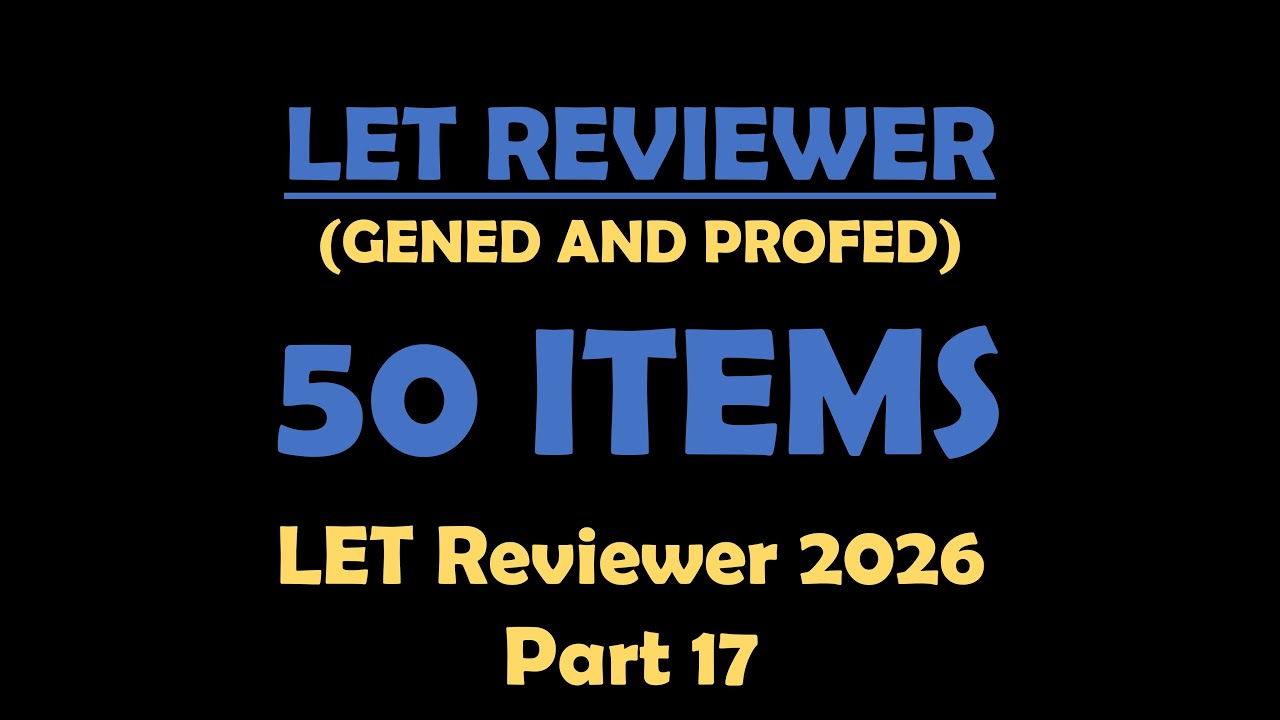 LET Reviewer Questions and Answers | Part 17 Practice Test #LETReviewer ...