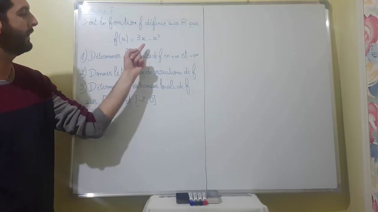 Exercice sur les extremums d'une fonction - YouTube